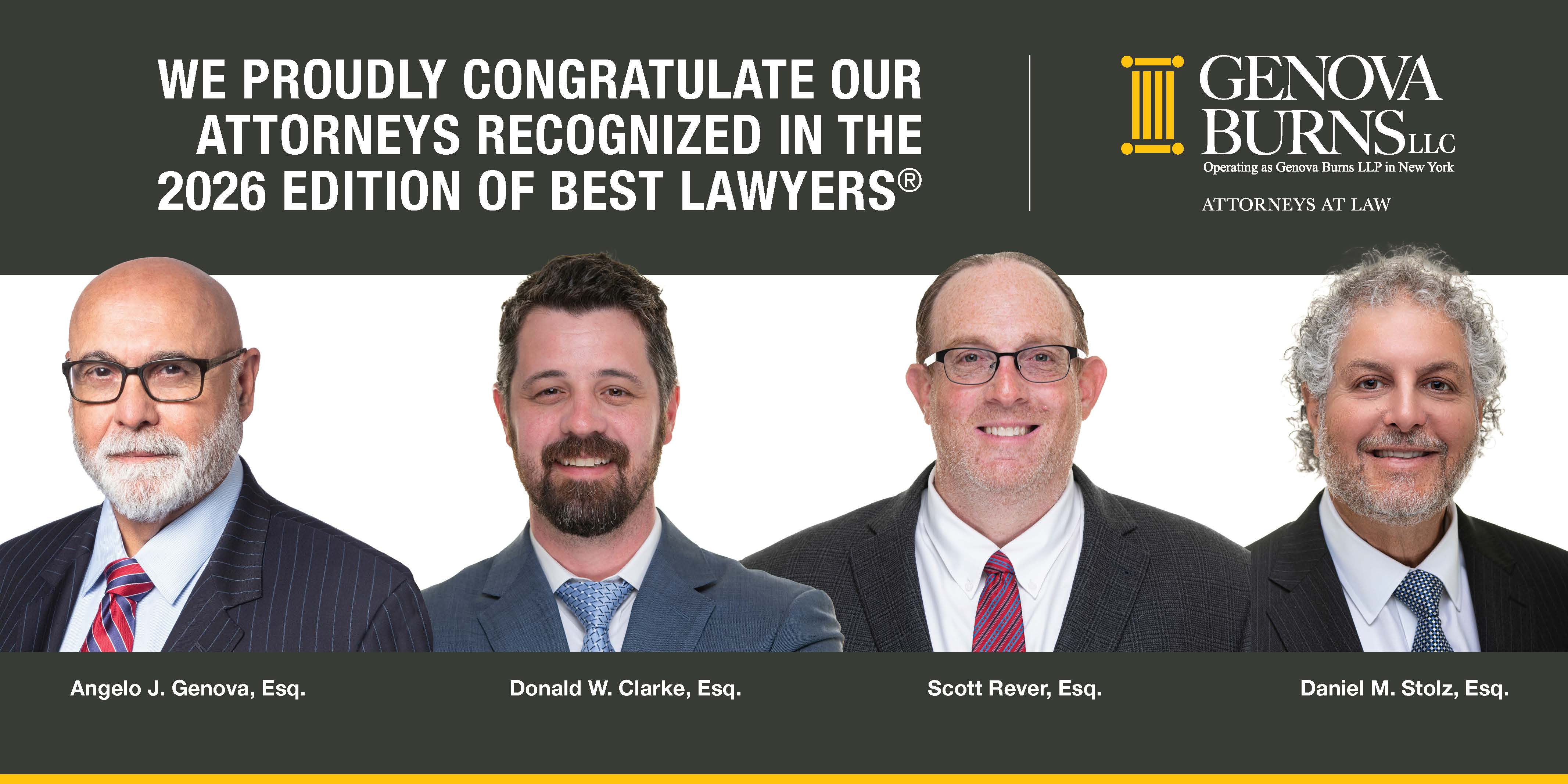 Genova Burns Attorneys Recognized in the 2026 Edition of The Best ...